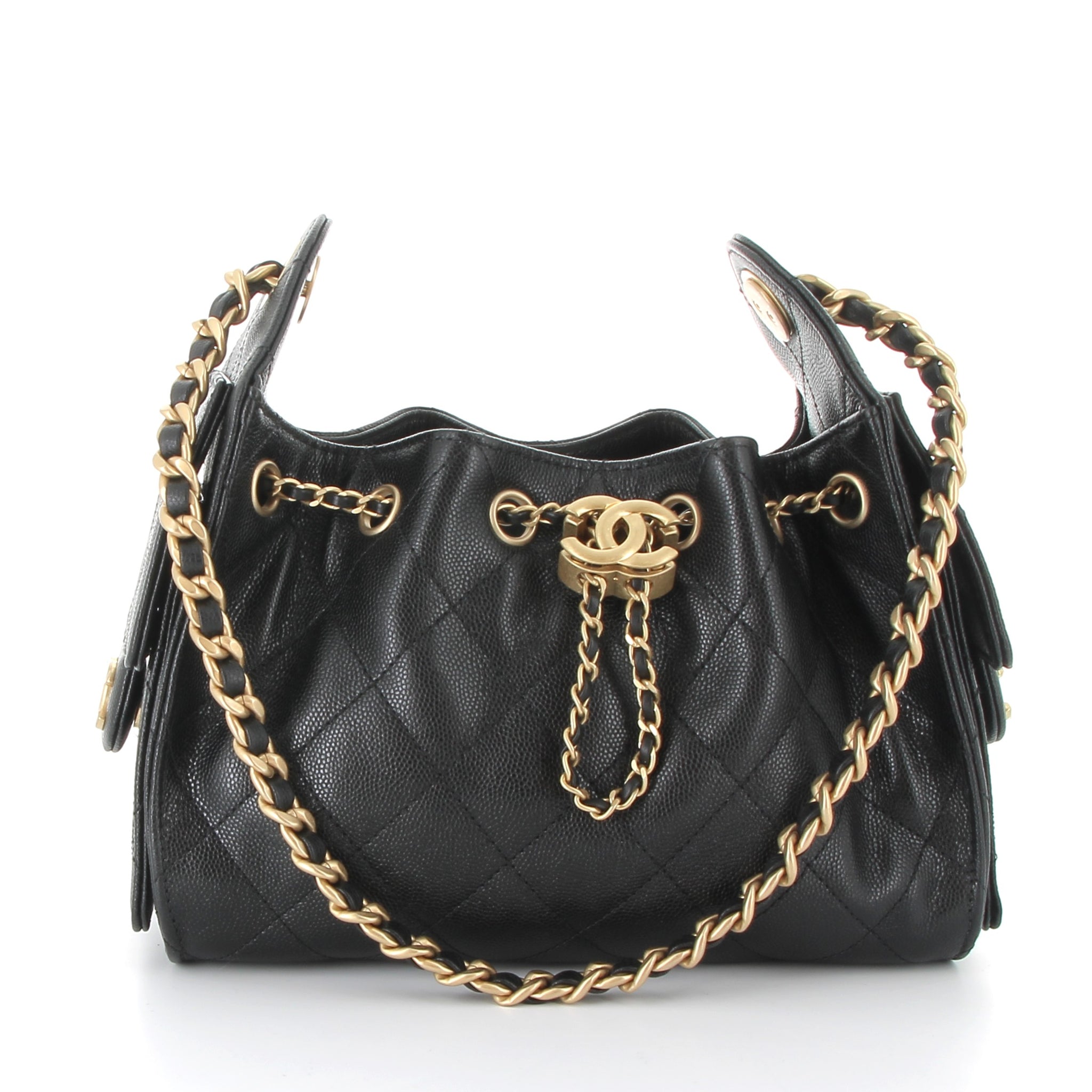 CHANEL Chanel 25 Mini Grained Calfskin Gold Hardware