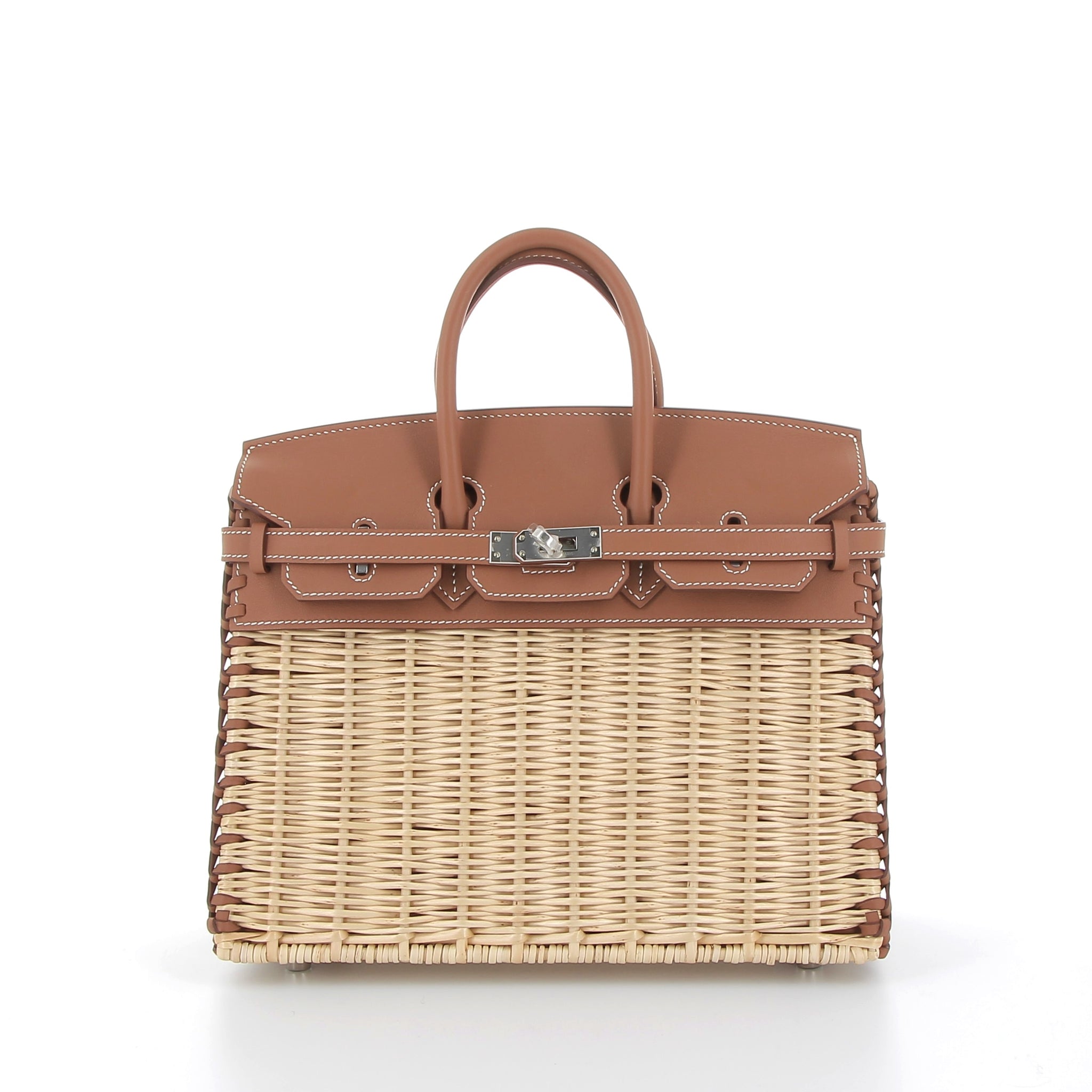HERMES Birkin 25 Gold Swift Picnic Palladium hardware